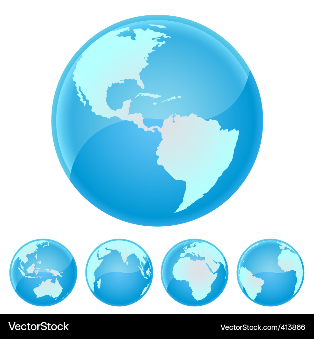 World globes Royalty Free Vector Image - VectorStock