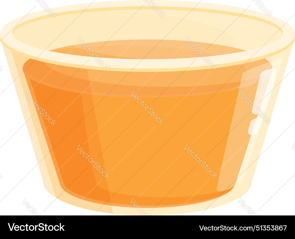 Cartoon of orange plastic bowl Royalty Free Vector Image