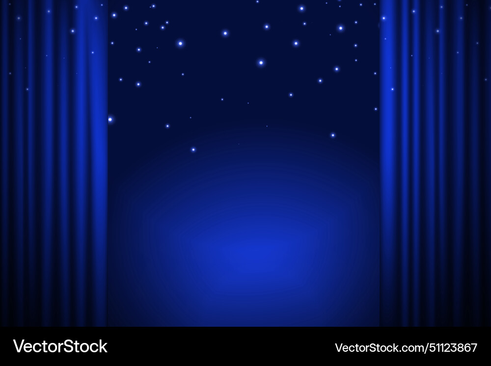 Circus-style curtain shiny banner for your next Vector Image