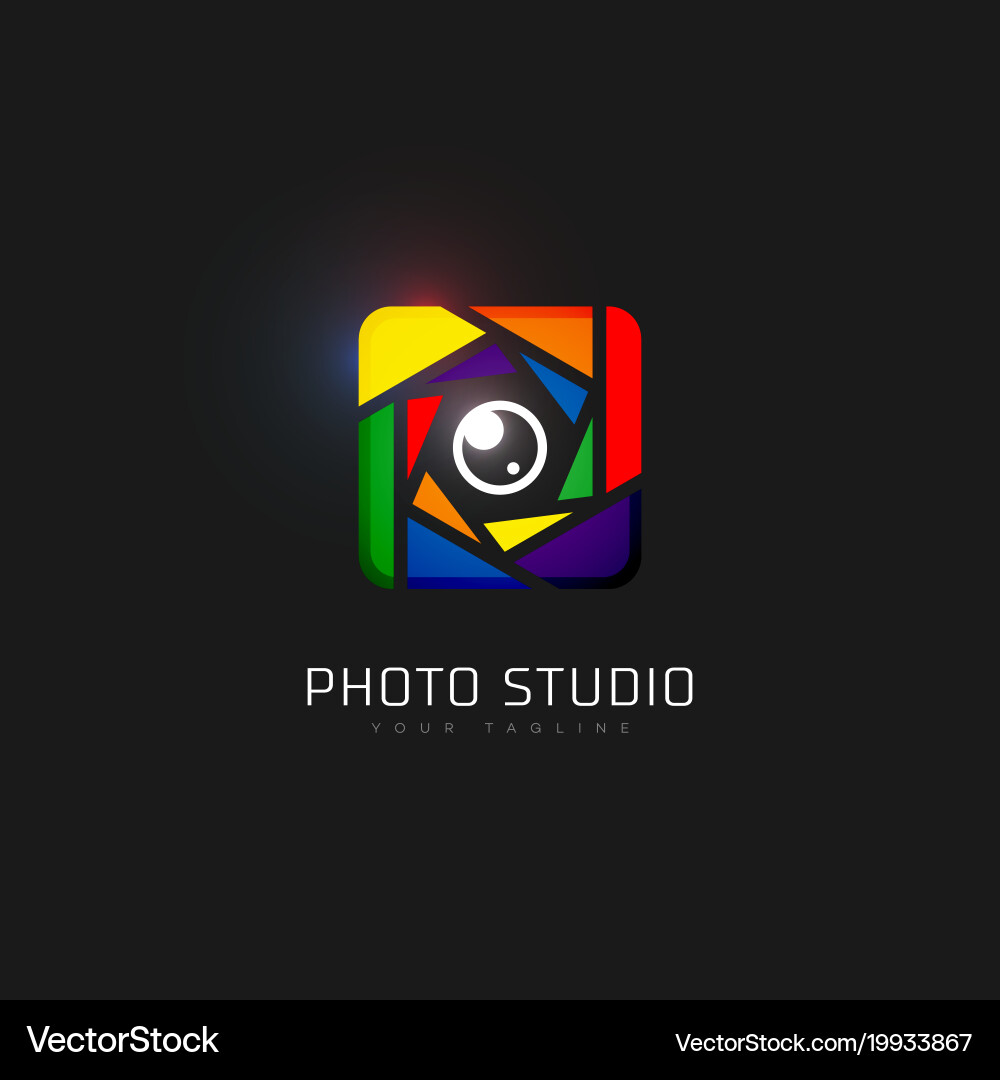 Colorful Photo Studio Logo Royalty Free Vector Image