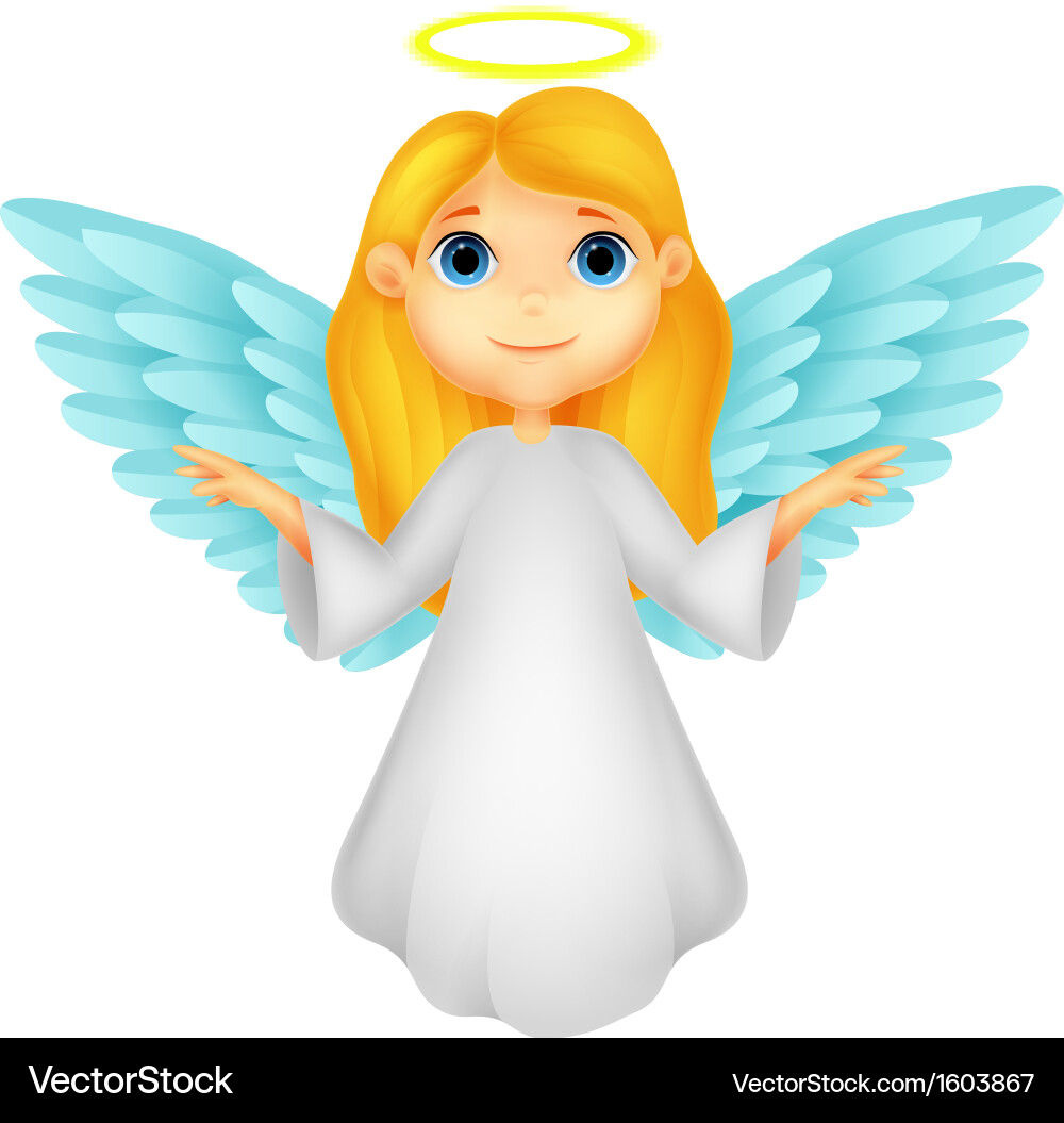 Cute White Angel Cartoon Royalty Free Vector Image