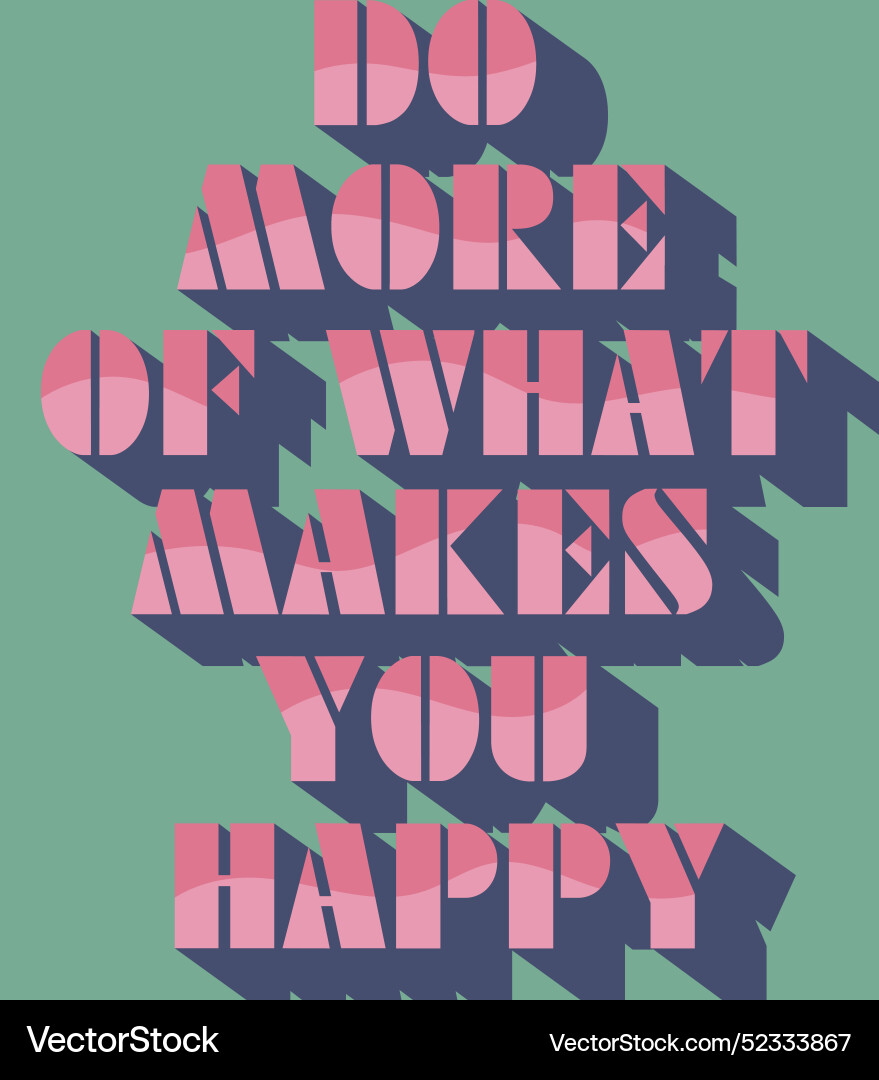 Self positive message lettering in 70s style Vector Image