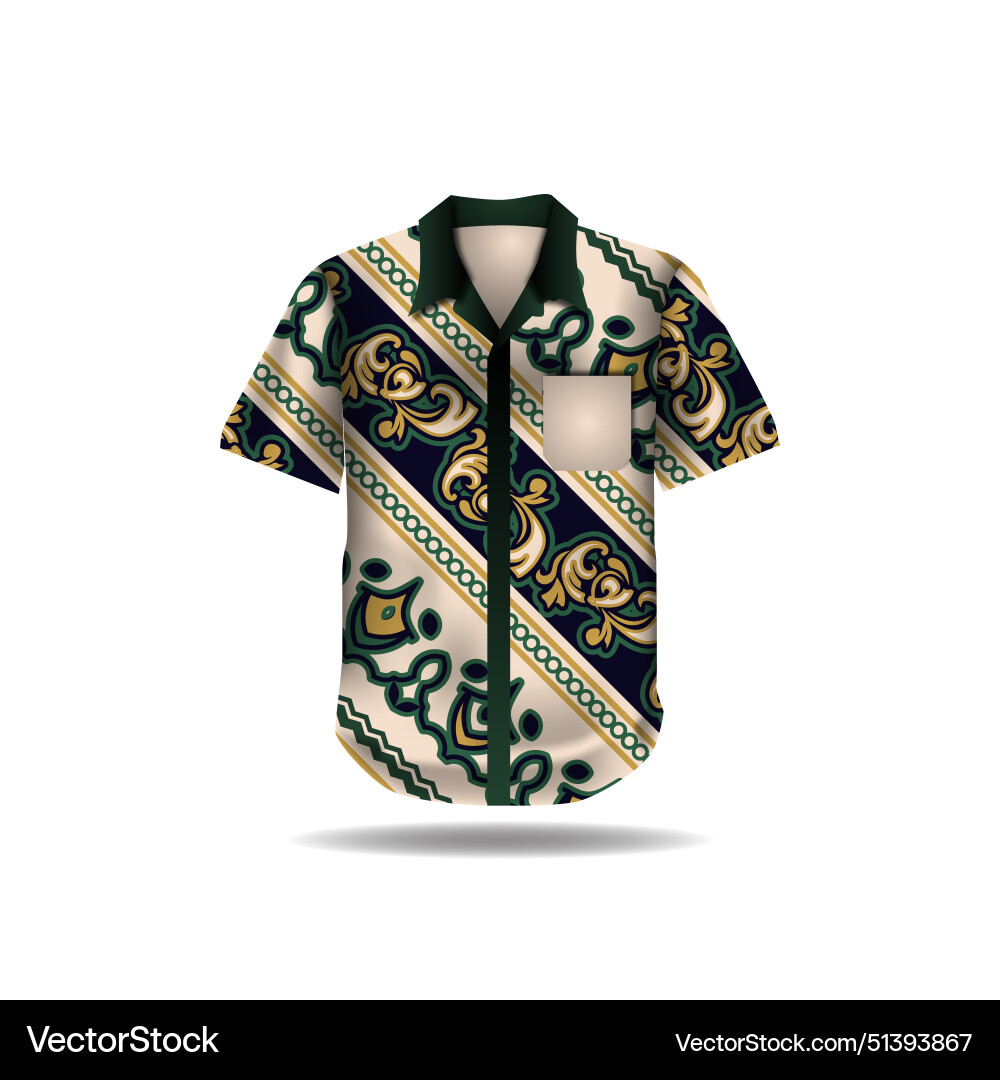 Shirt design with pattern batik indonesia art Vector Image