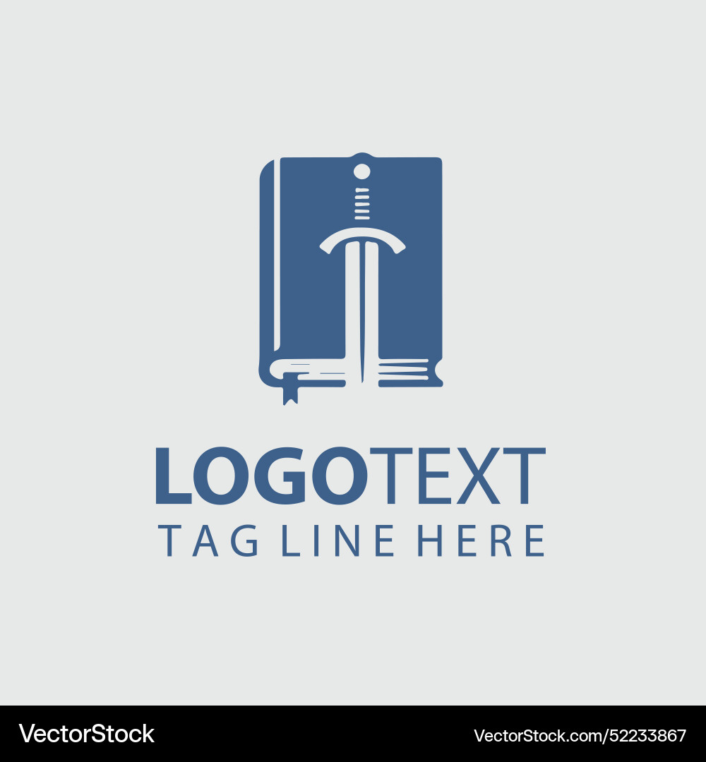 Sword book logo Royalty Free Vector Image - VectorStock