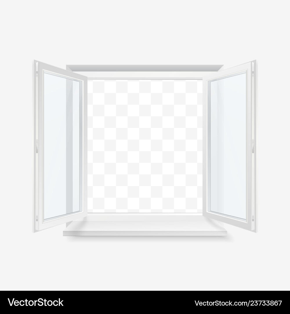 White office plastic window front view Royalty Free Vector