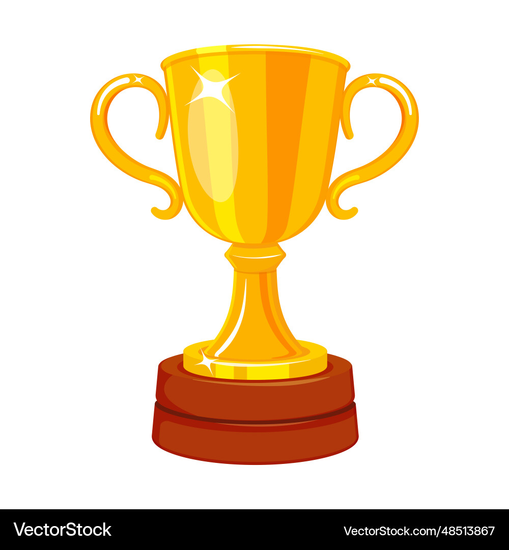 Winner golden cup trophy for winning competitions Vector Image