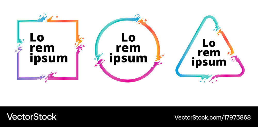 Abstract set colorful square triangle circle Vector Image