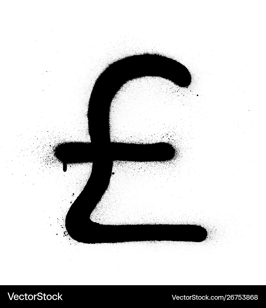 Black Graffiti Pound Symbol Royalty Free Vector Image