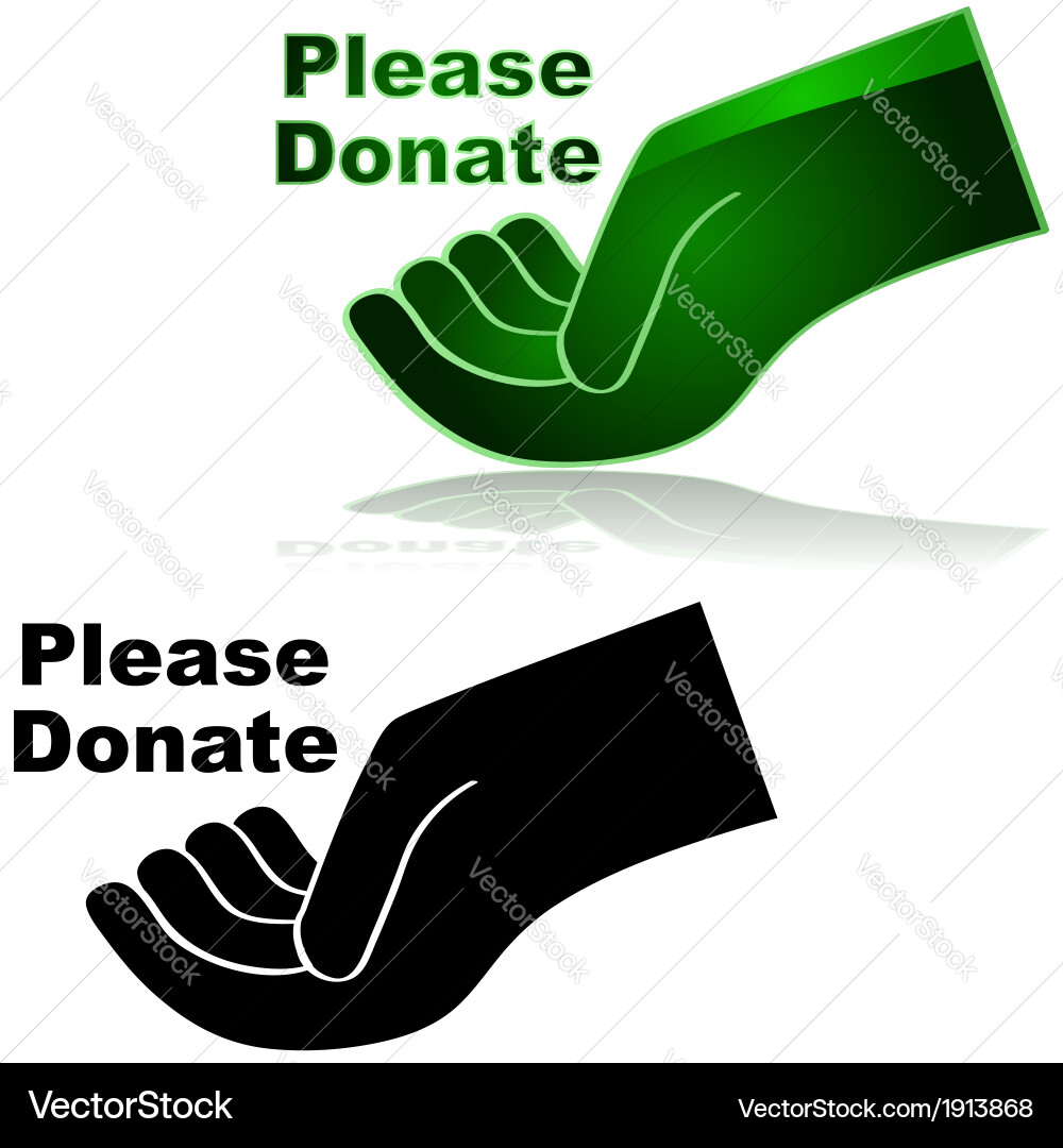 Donate Now - Open Hand Royalty Free Vector Image