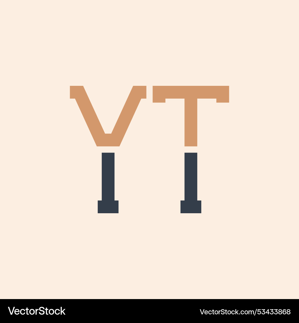 Modern yt letter logo design creative and Vector Image