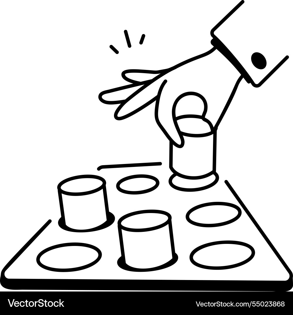 Playing marble solitaire doodle icon Royalty Free Vector