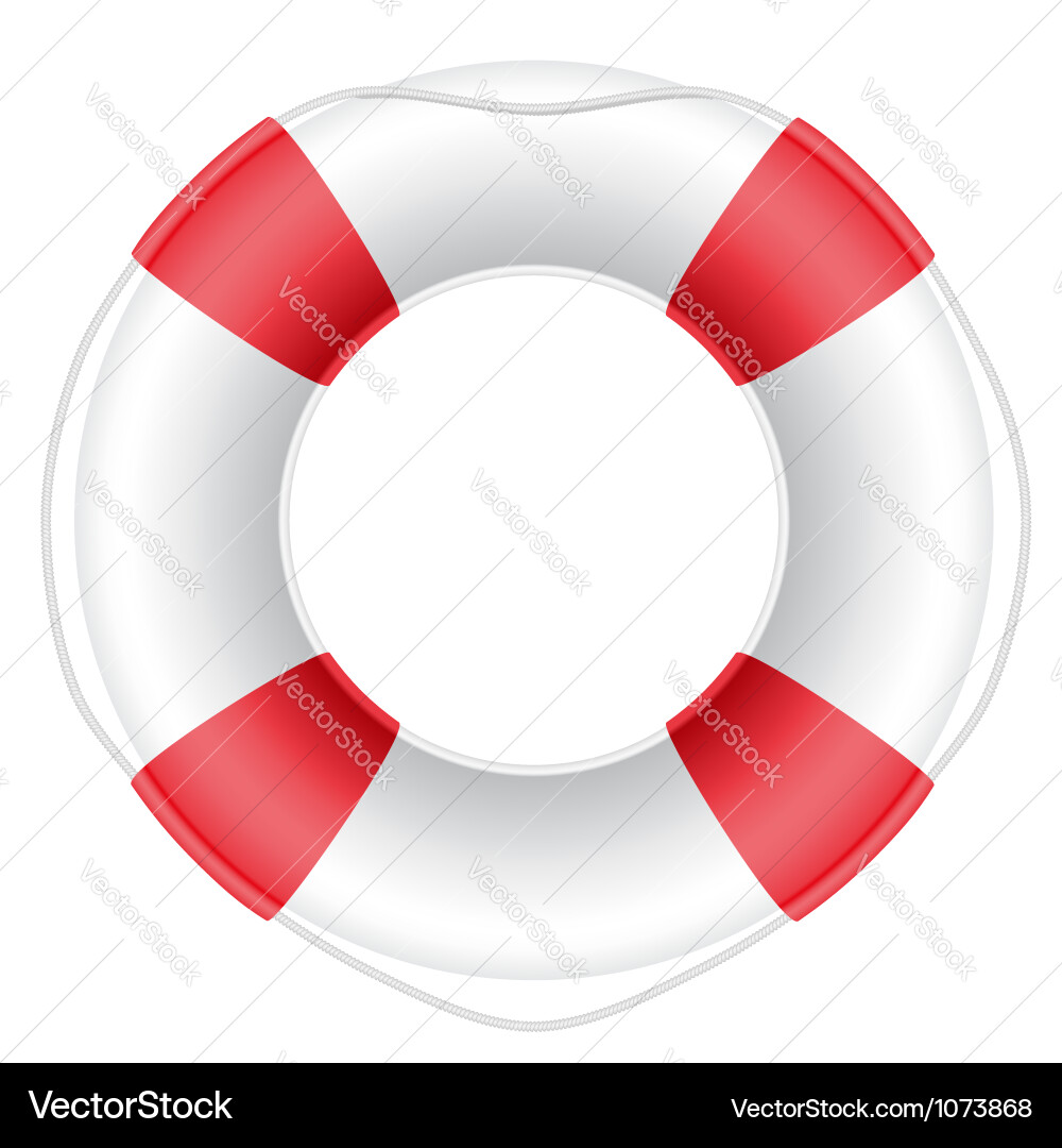 Red Lifebuoy Rescue Floatation Device Royalty Free Vector