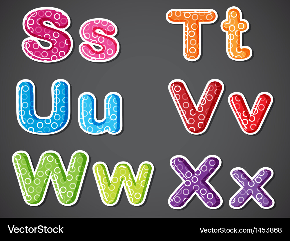 Six letters Royalty Free Vector Image - VectorStock