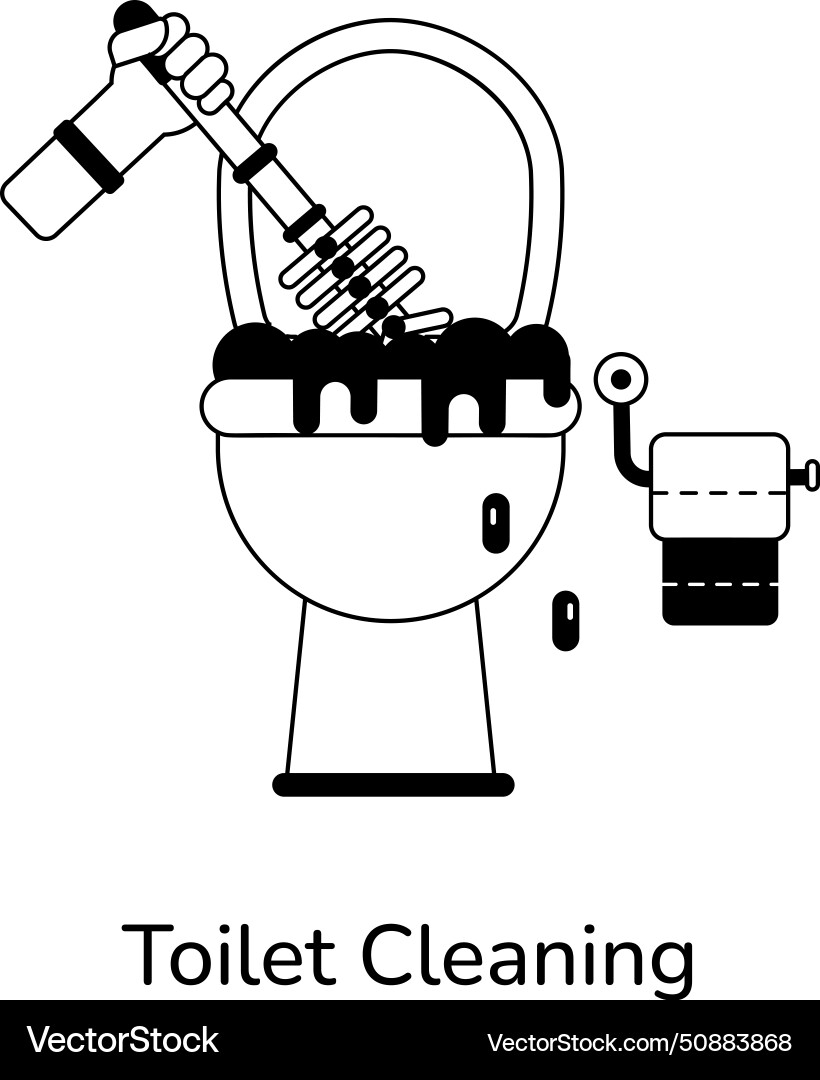 Toilet cleaning Royalty Free Vector Image - VectorStock