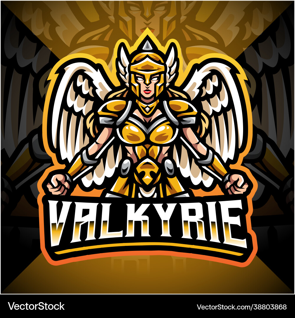 Valkyrie esport mascot logo design Royalty Free Vector Image
