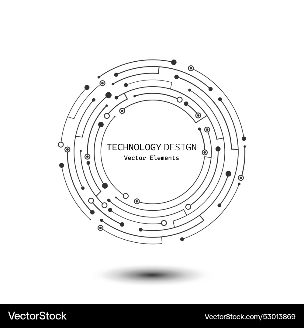 Abstract circuit board circle frame isolated Vector Image