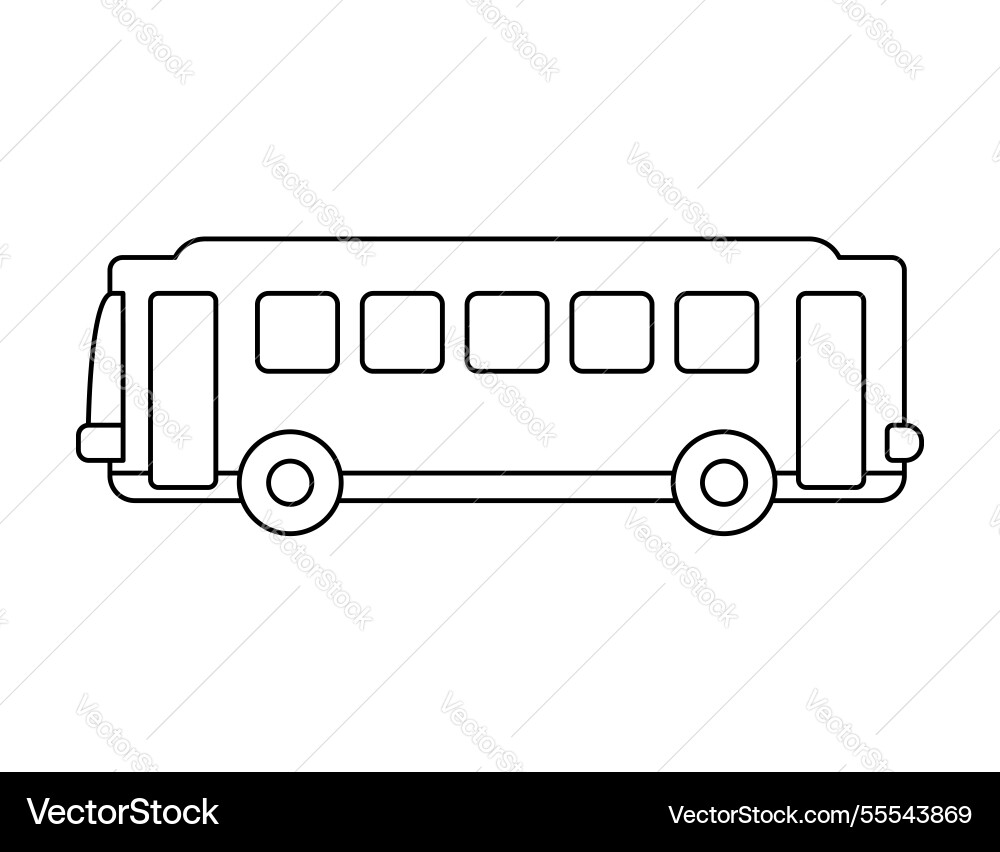 Bus outline for coloring book template Royalty Free Vector