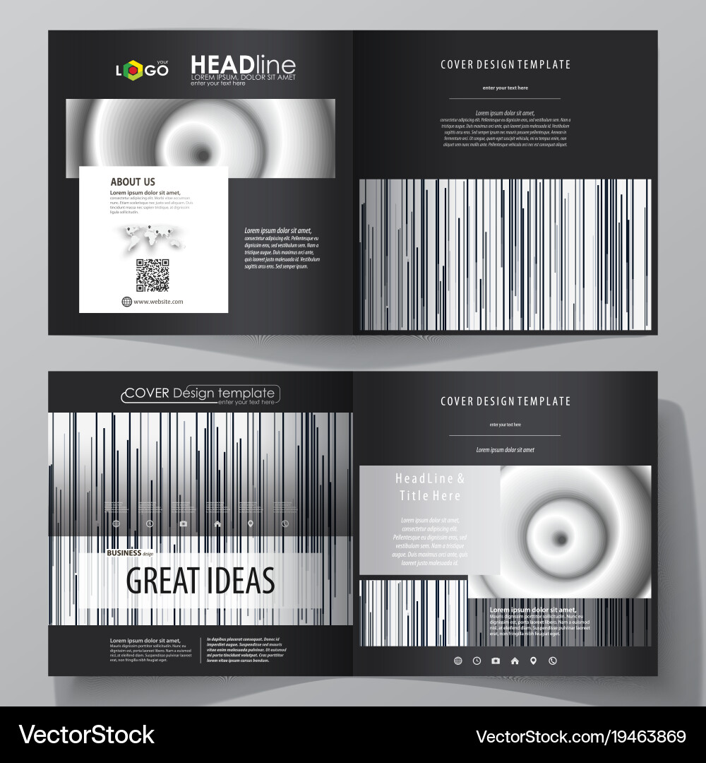 Business templates for square design bi fold Vector Image