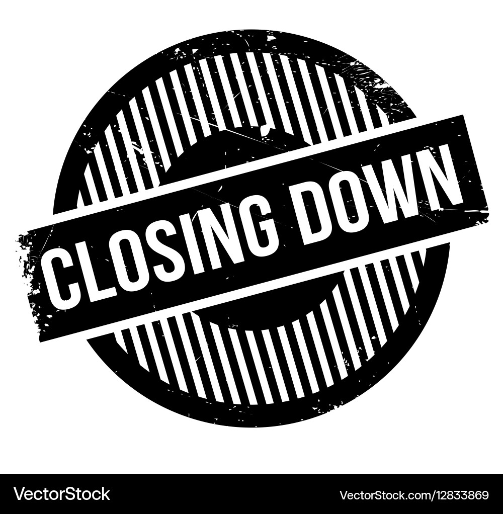 Closing down rubber stamp Royalty Free Vector Image