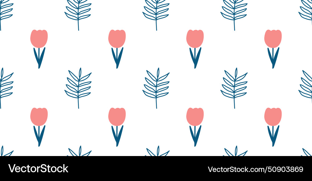 Colorful flower seamless pattern in children Vector Image