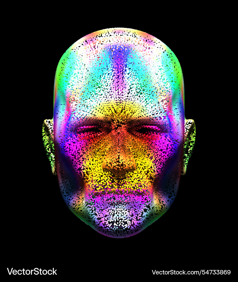 Face of color background design human profile Vector Image