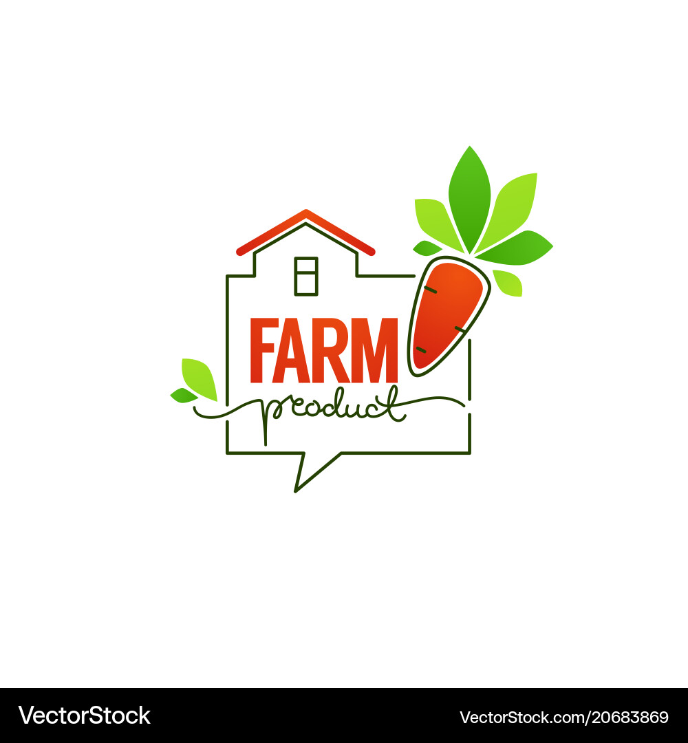 Farm product simple logo template emblems Vector Image