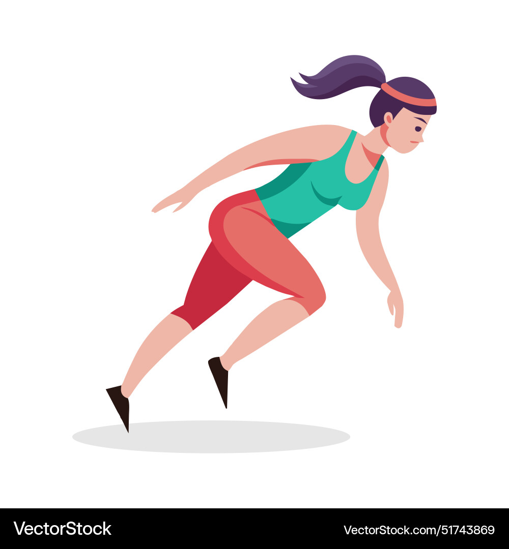 Female athlete training run pose flat Royalty Free Vector