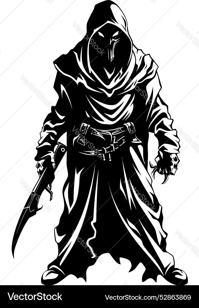 Grim guardian reaper with combat weapons design Vector Image