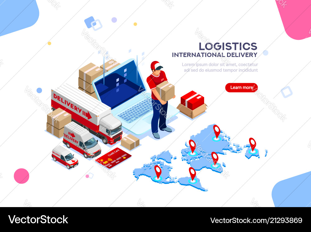 International Logistics Delivery Royalty Free Vector Image