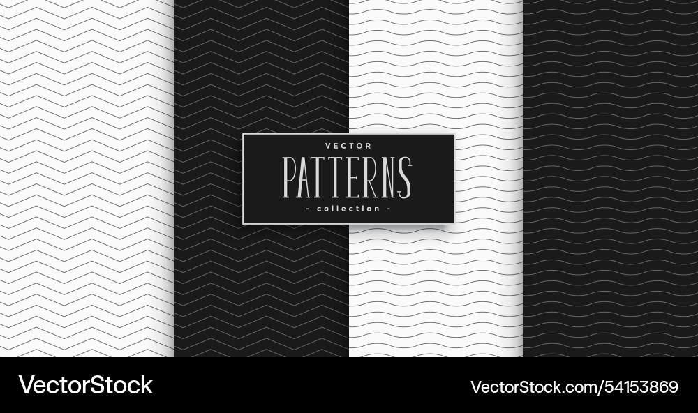 Minimales schwarzes und weißes Zickzack-Wellenmuster