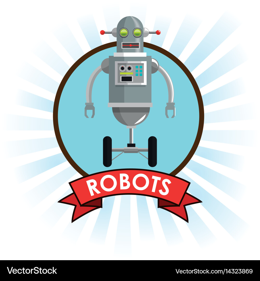 Robots technology science future banner Royalty Free Vector