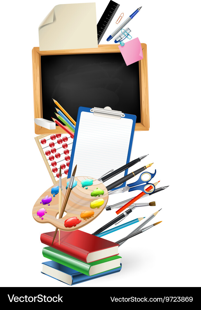 School Supplies Border Royalty Free Vector Image