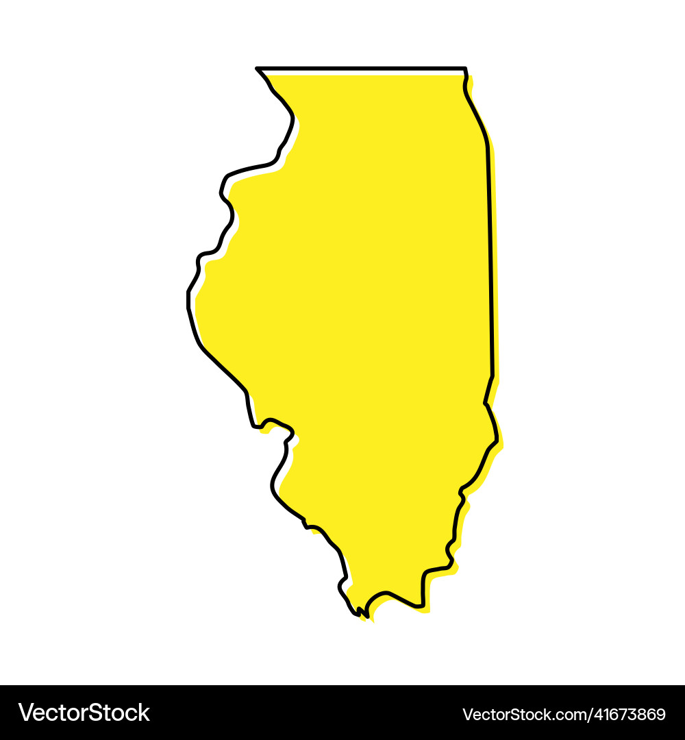 Simple outline map of illinois is a state Vector Image