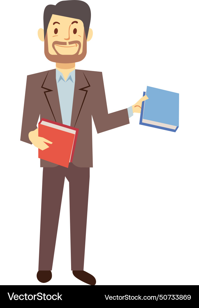 Successful office manager with books corporate Vector Image