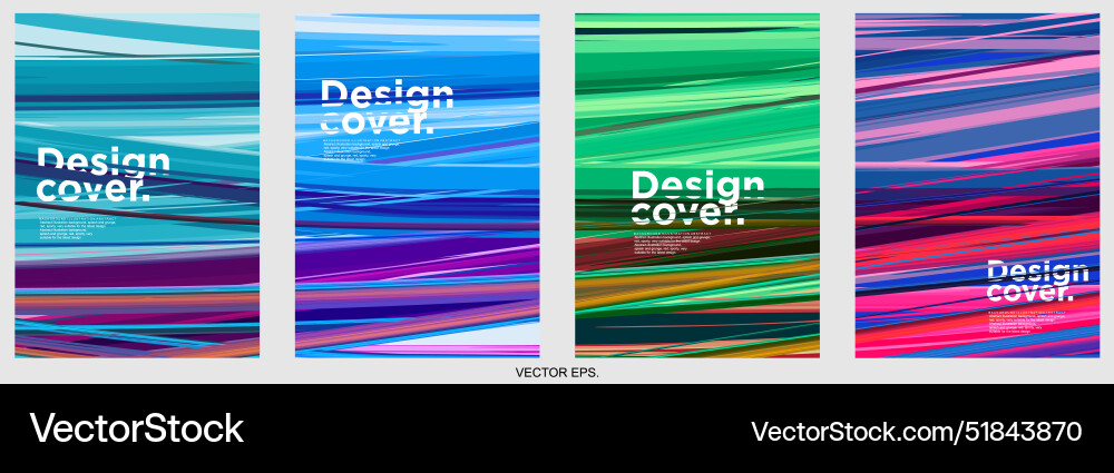 Colorful cover design set Royalty Free Vector Image