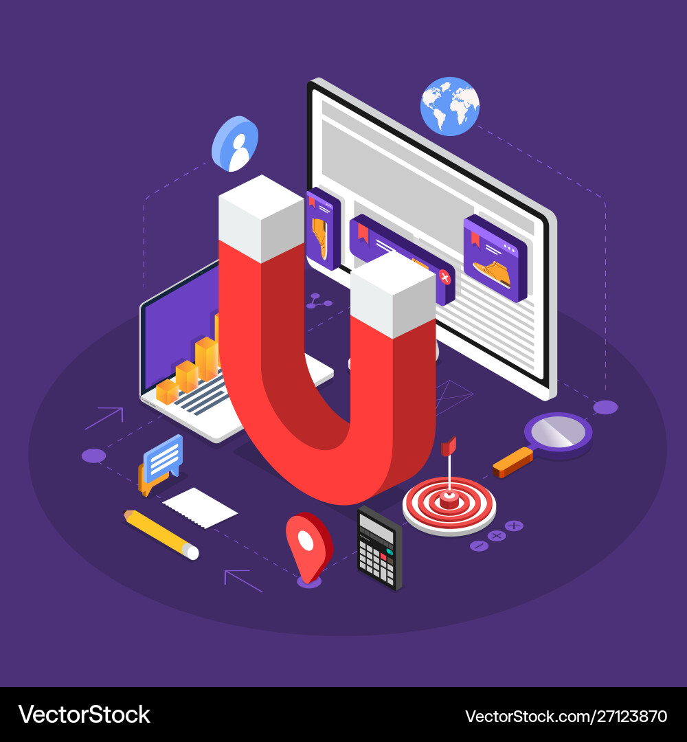 Concept inbound marketing Royalty Free Vector Image