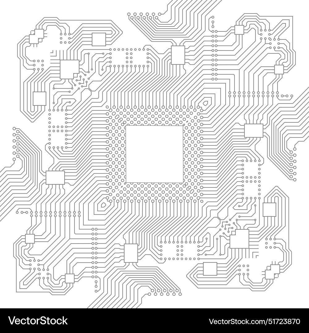 Futuristic circuit board line art electronic Vector Image