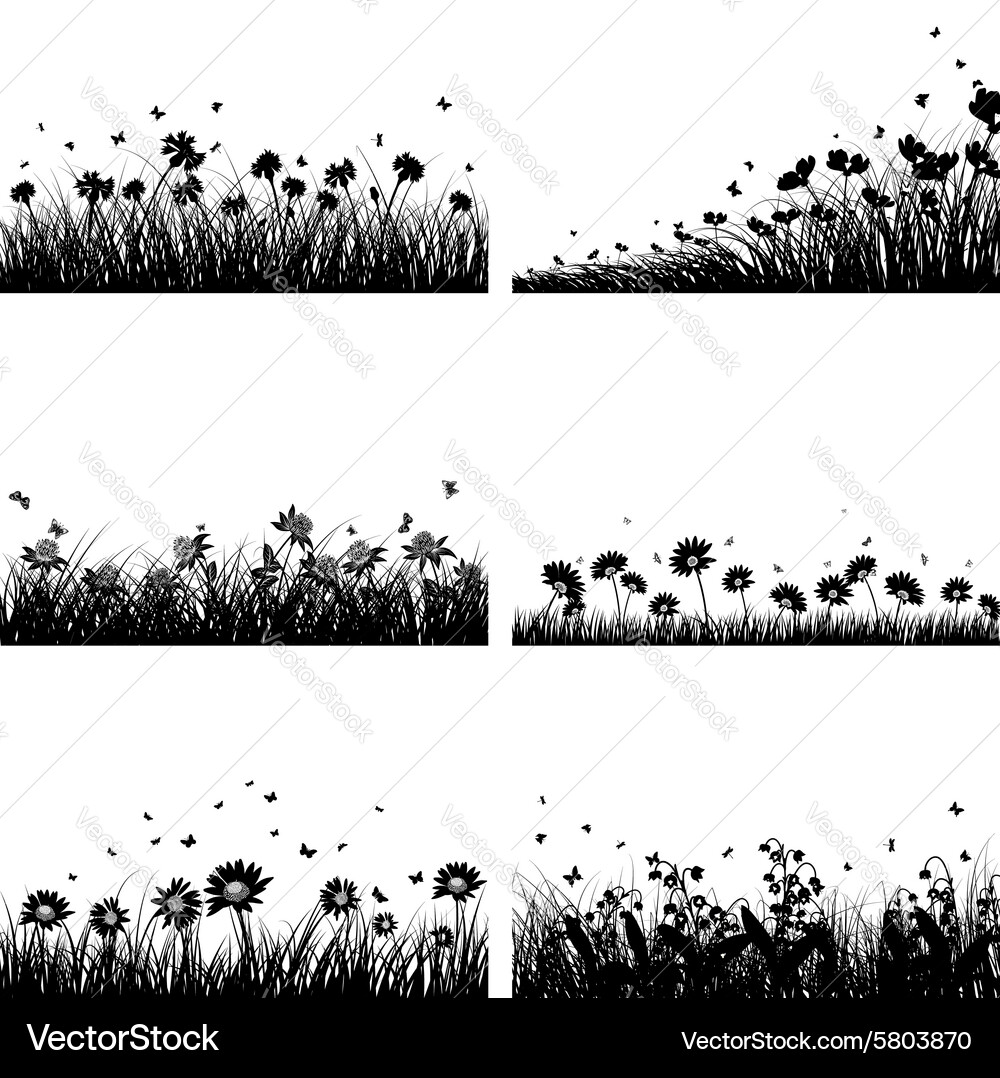 Grass set Royalty Free Vector Image - VectorStock