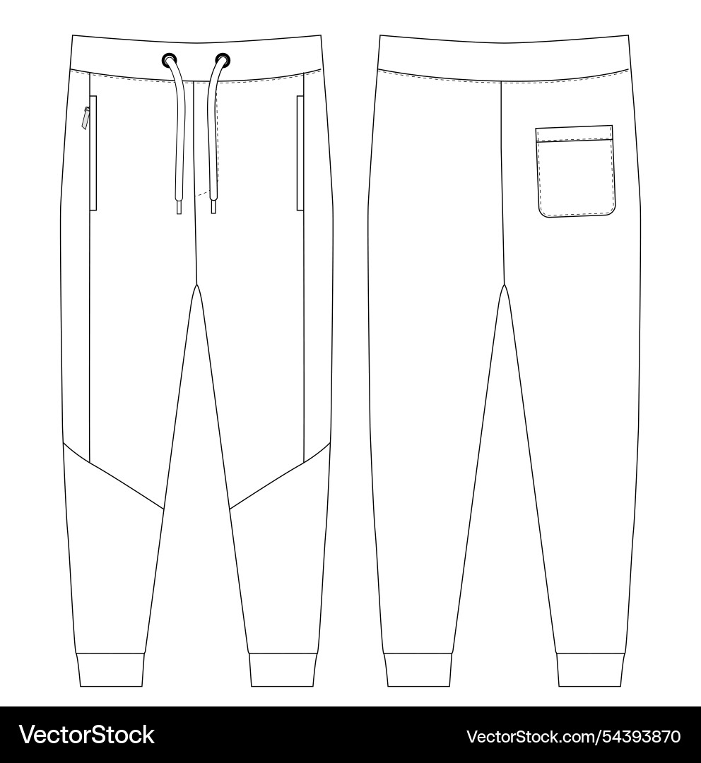 Jogger sweatpants design Royalty Free Vector Image