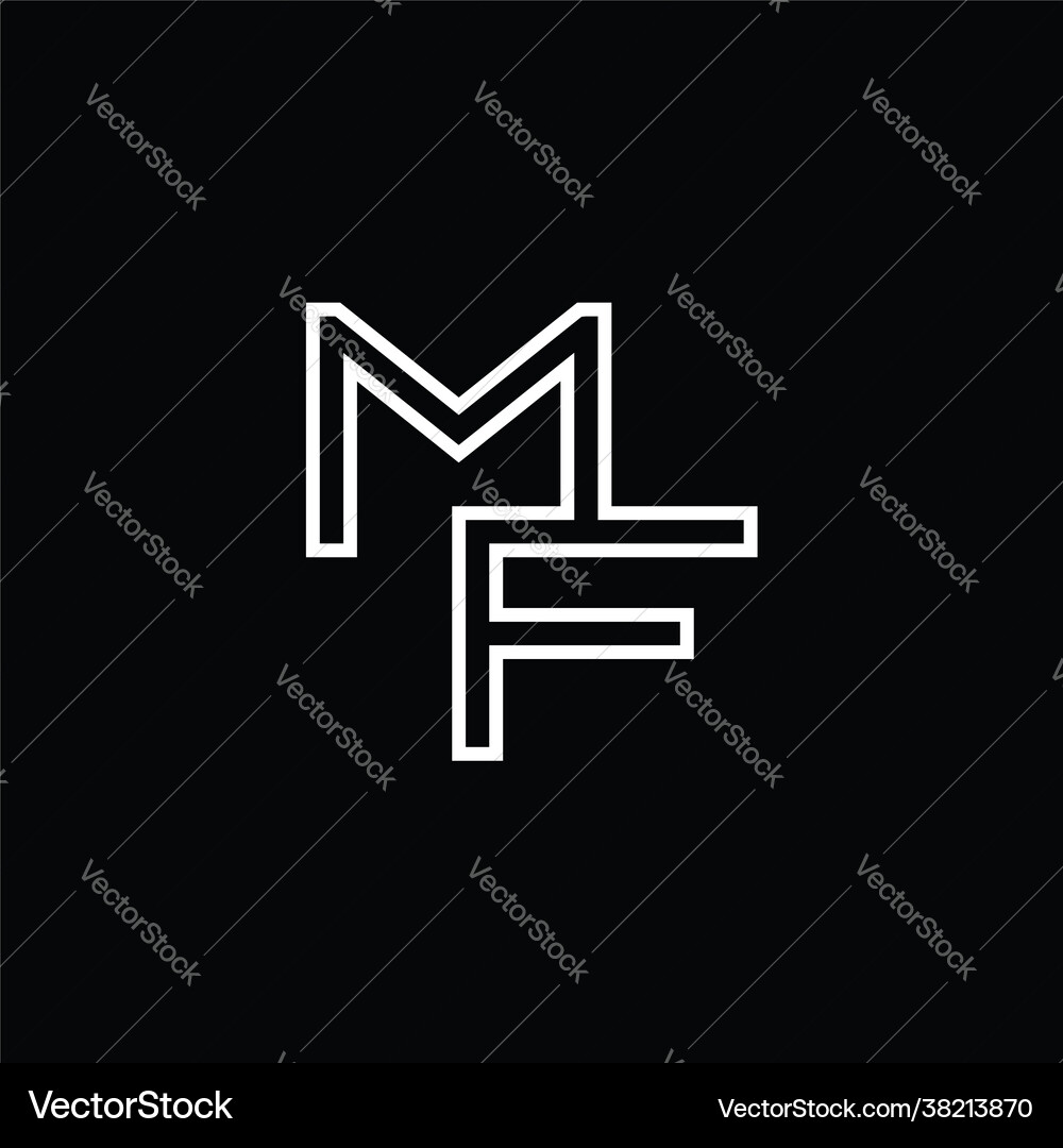 Modern Monogram Logo - MF Initials Royalty Free Vector Image