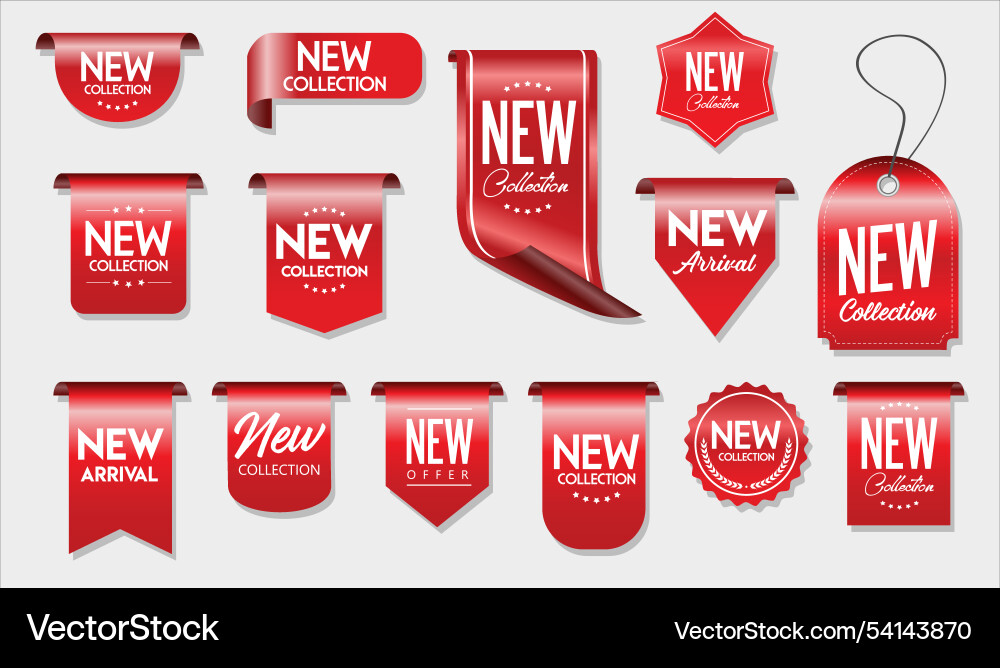 New arrival and collection stickers and labels Vector Image