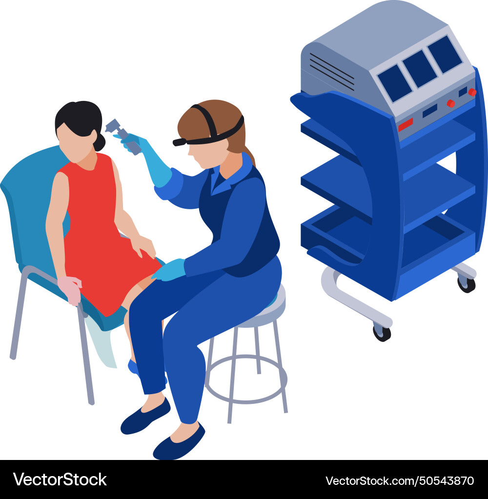 Otolaryngologist isometric Royalty Free Vector Image