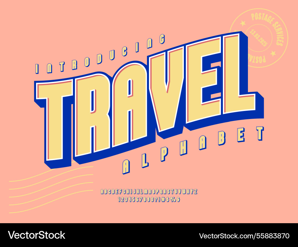 Postcard font Royalty Free Vector Image - VectorStock