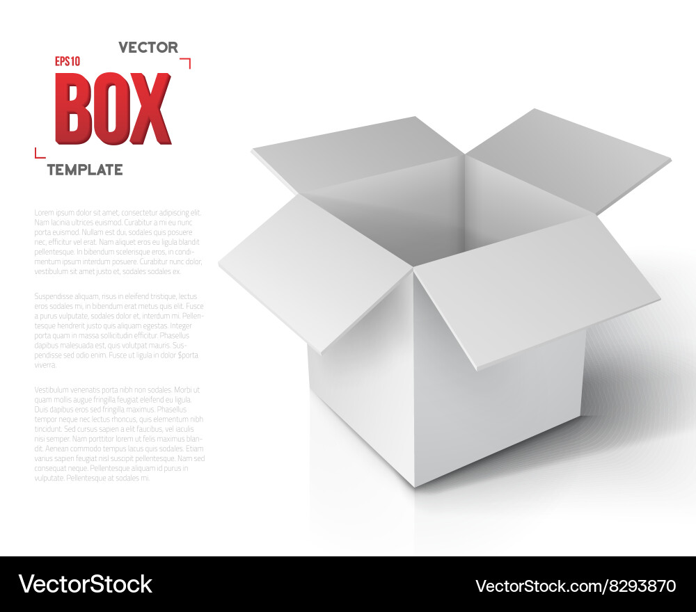 Realistic open package box paper Royalty Free Vector Image