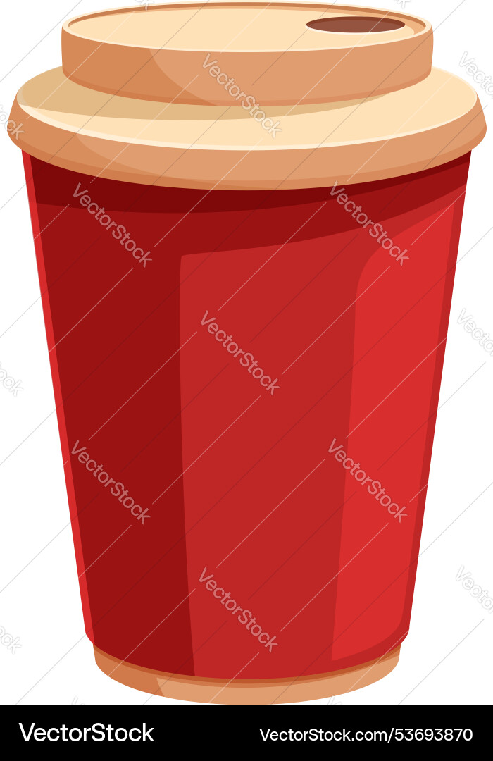 Red paper coffee cup holding hot beverage Vector Image