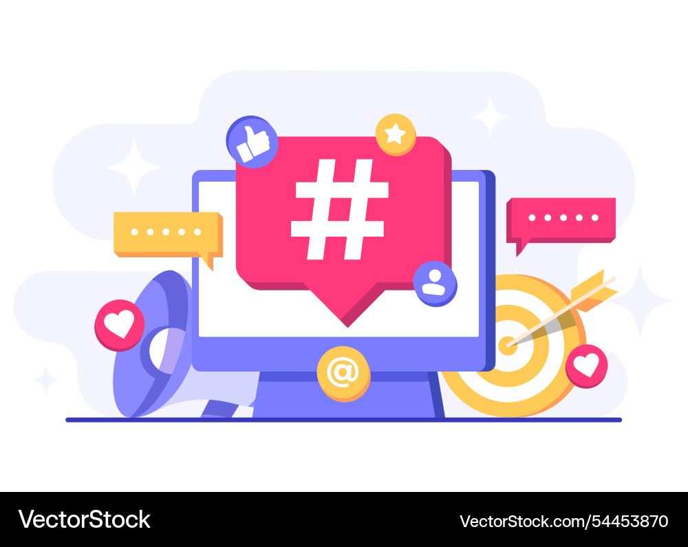 Social media marketing concept flat for web Vector Image