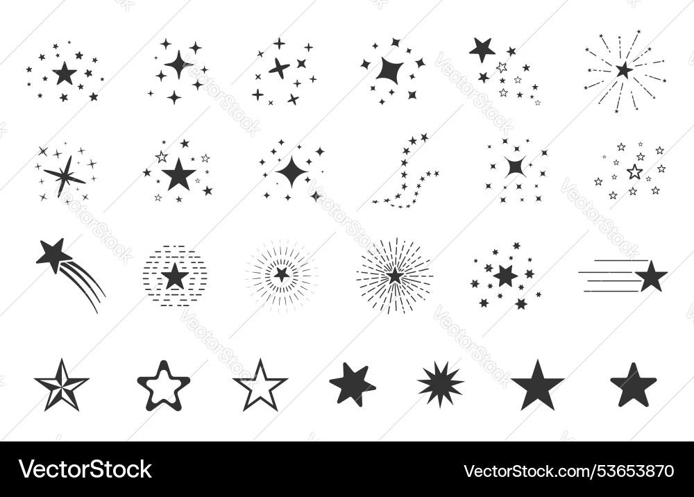 Sparkle star svg sparkling stars Royalty Free Vector Image