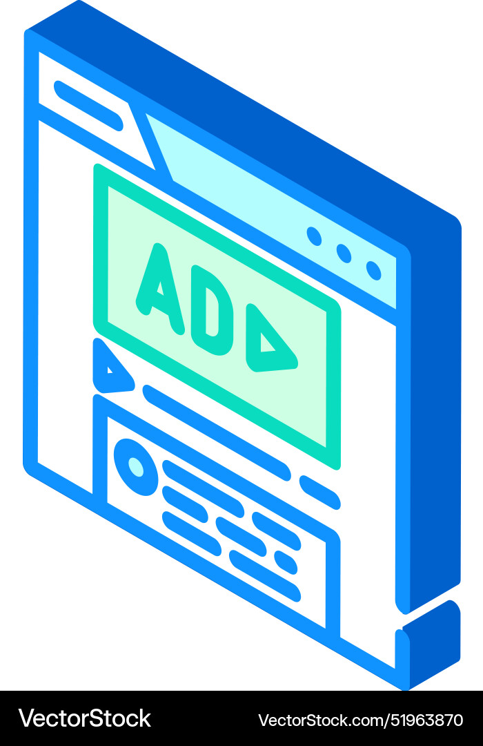 Sponsored content isometric icon Royalty Free Vector Image