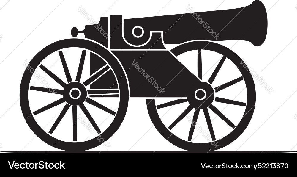 Strategic precision black cannon firearm iconic Vector Image