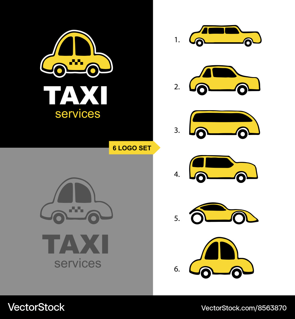 Taxi service logo set Royalty Free Vector Image